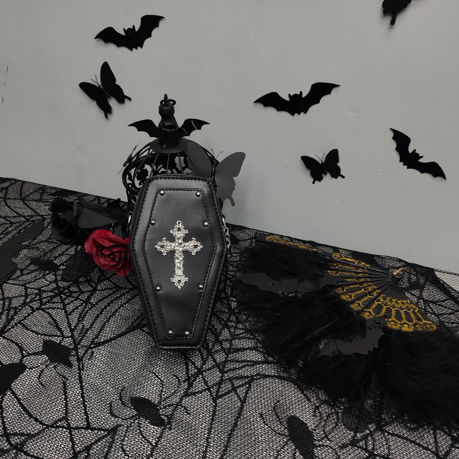 Halloween Gothic Studded Coffin Shaped Bags,mini Punk Rock Style Metal ...