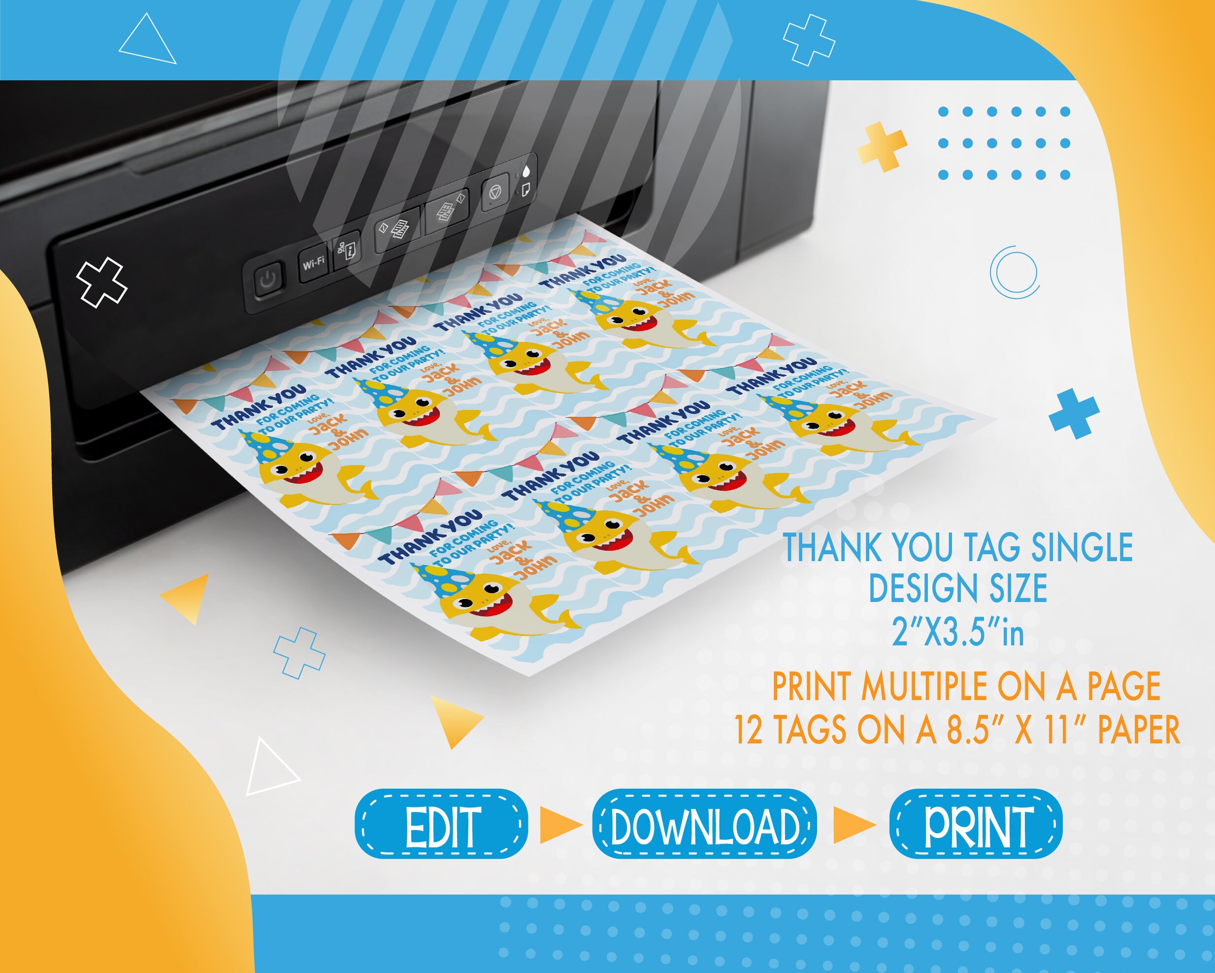 Two Names and Two Ages Birthday Party Invitation, Editable Invitation ...