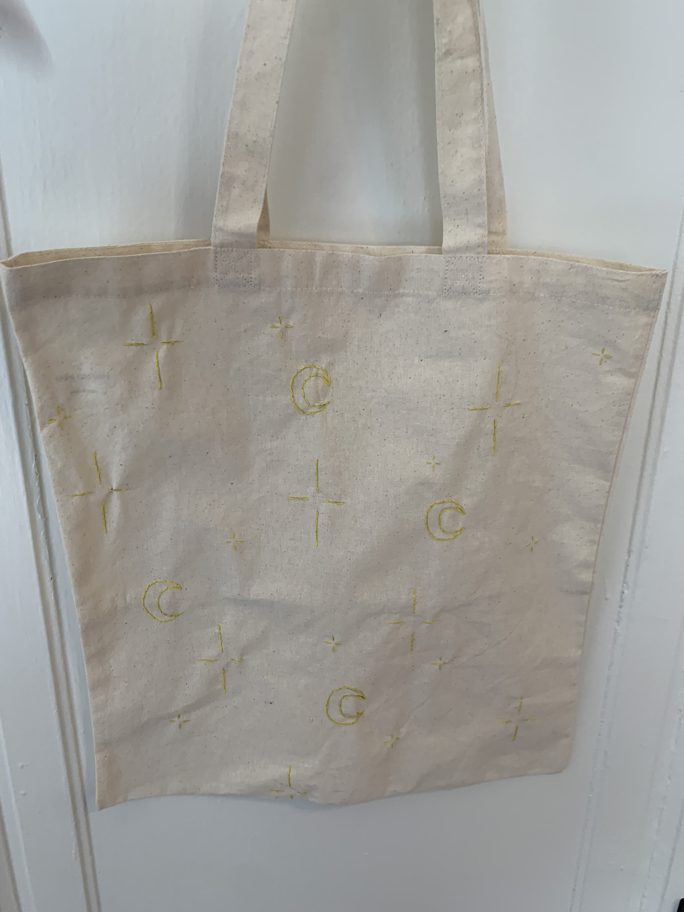 Hand Embroidered Tote Bag Design: Celestial - Etsy