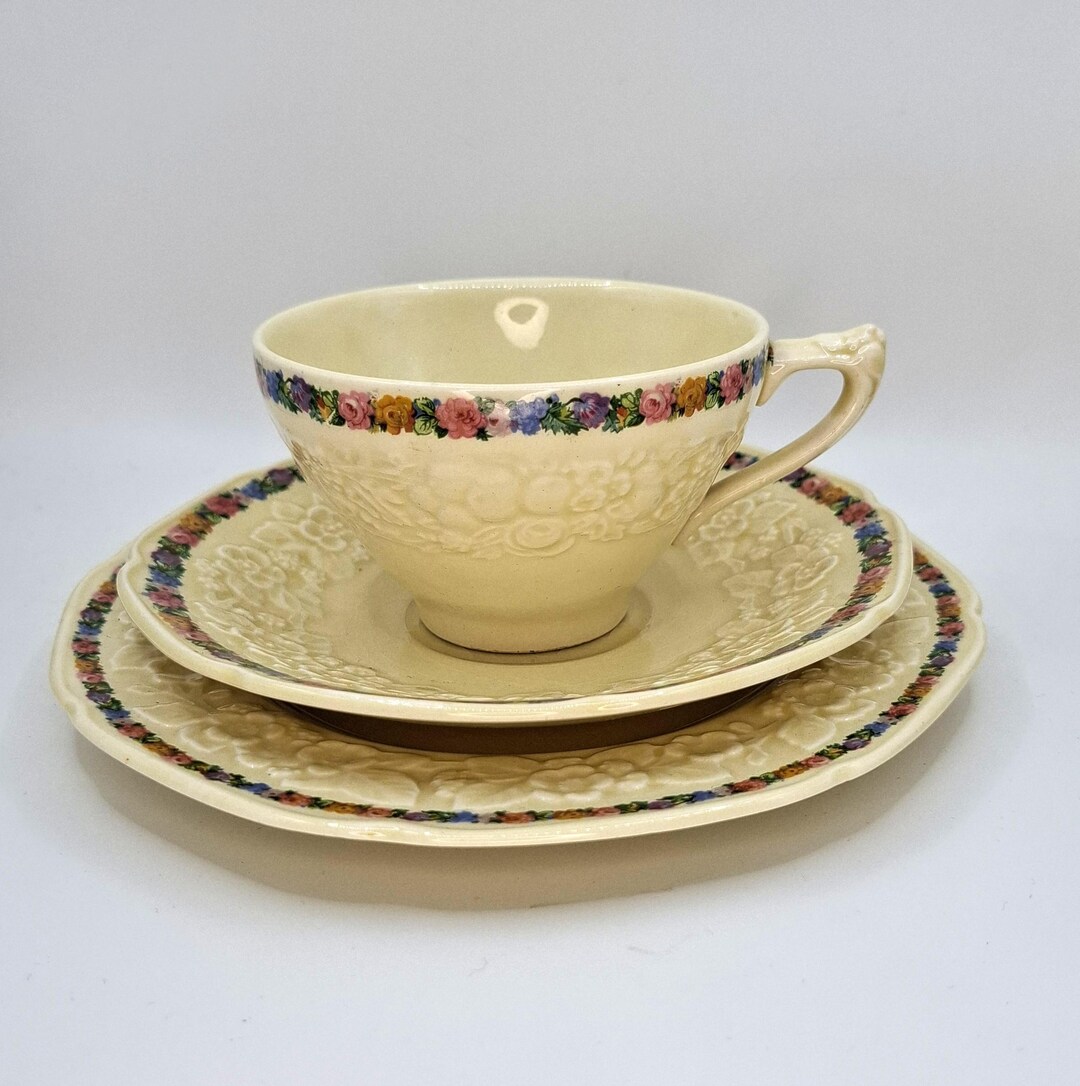 Crown Ducal Gainsborough Colourful Roses Cream Tea Set Trio - Etsy
