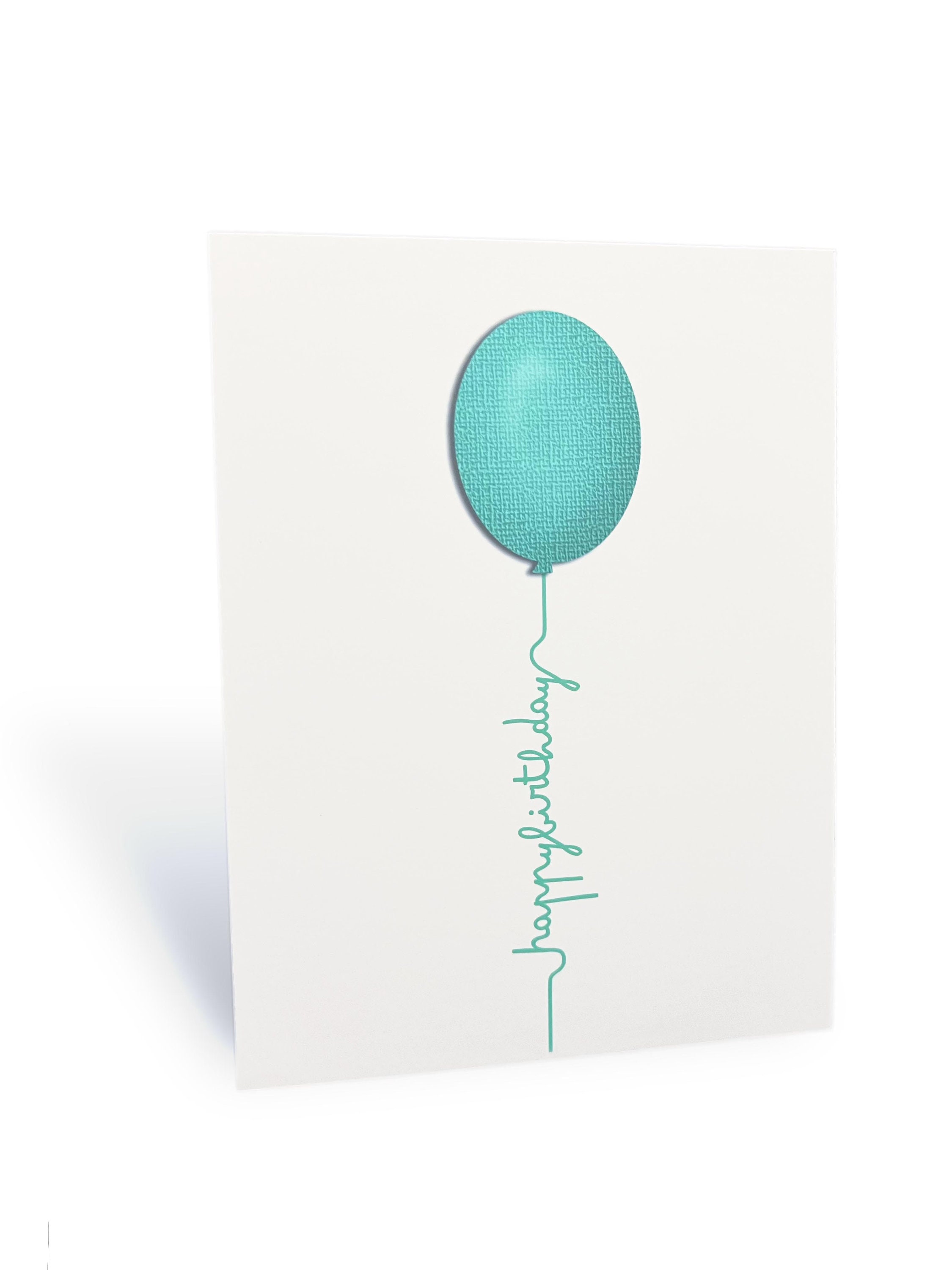 Balloon Birthday Card Happy Birthday Blue Birthday Blue - Etsy