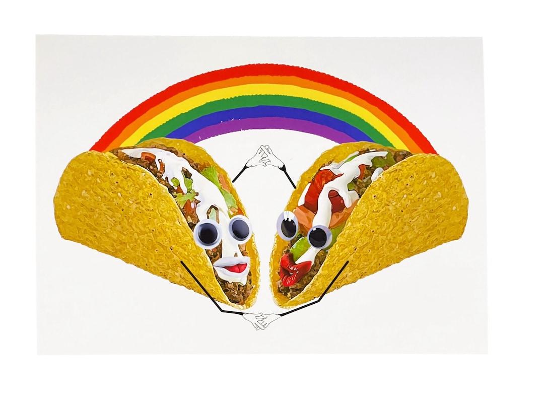Taco Love, Valentine's Card, Birthday Card, Lesbian, Gay, Rainbow, Taco ...