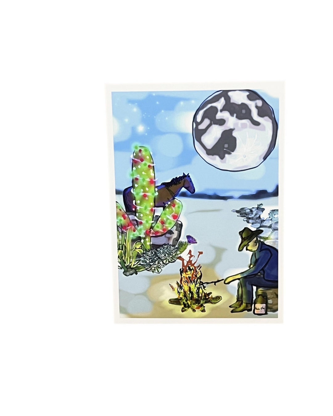 Cowboy Christmas, Christmas Card, Cactus, Desert, Horse, Holiday ...