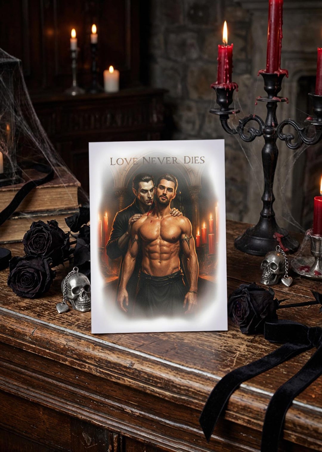 Love Never Dies Valentines Card, Vampire, Be Mine, - Etsy
