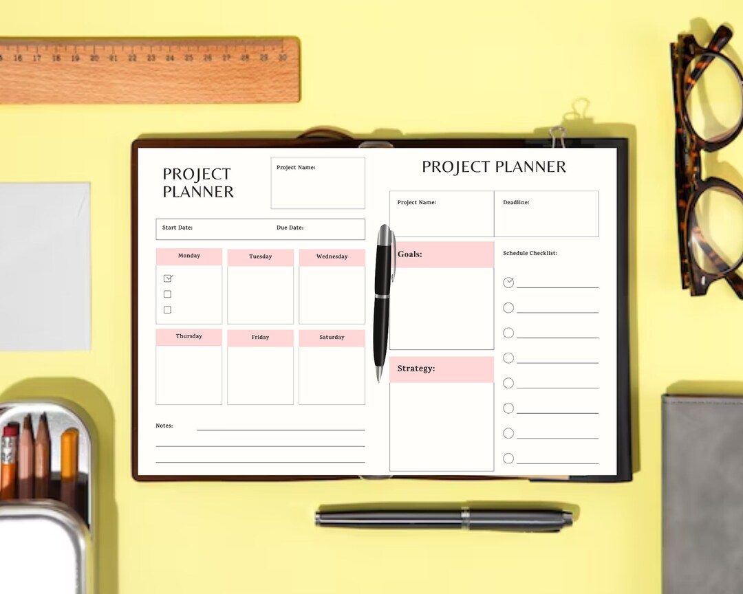 Project Planner Printable Task Planner Project Management - Etsy