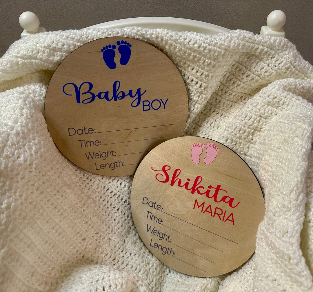 Baby Keepsake Sign, Construction Birth Stats, Butterfly Birth Stat ...