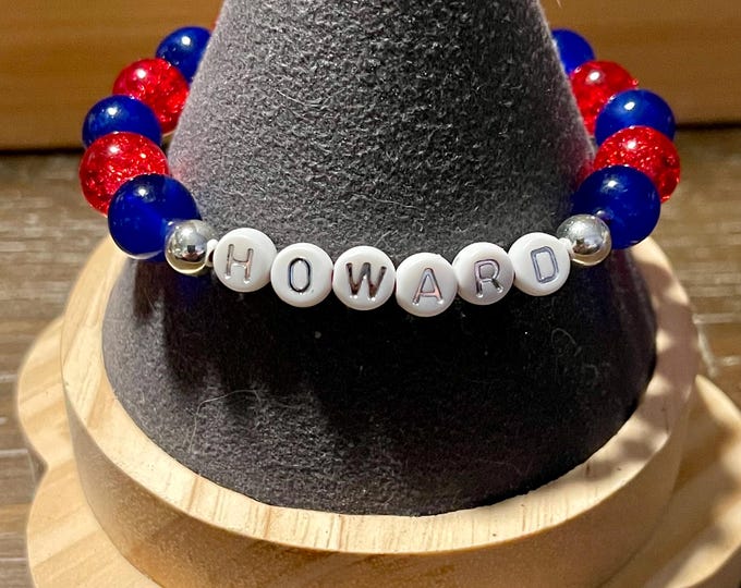 Howard University Bison "howard" Blue & Red Glass and Hematite ...