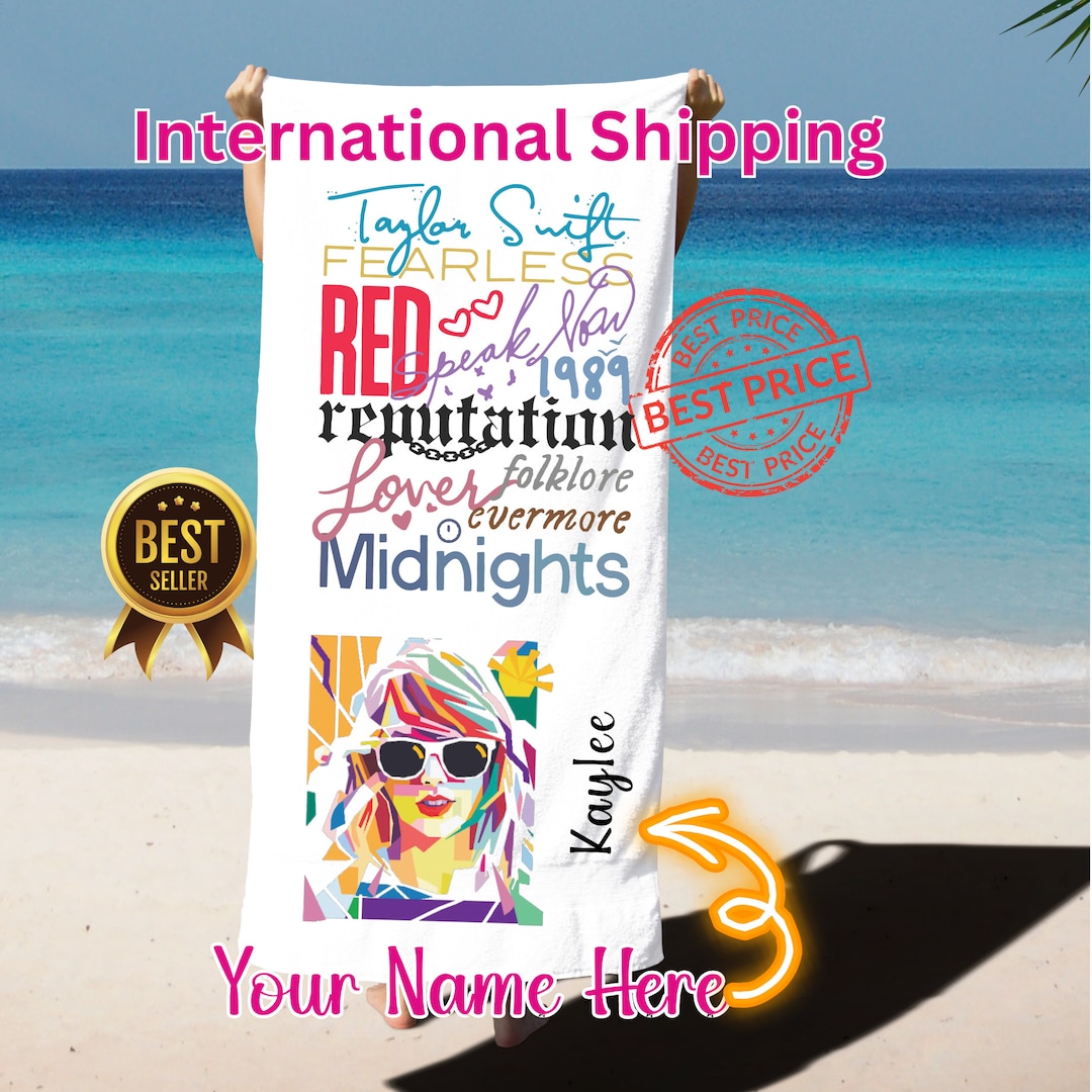 Taylor Swift Personalized Beach Towel, Swiftie Beach Towel, Taylor ...