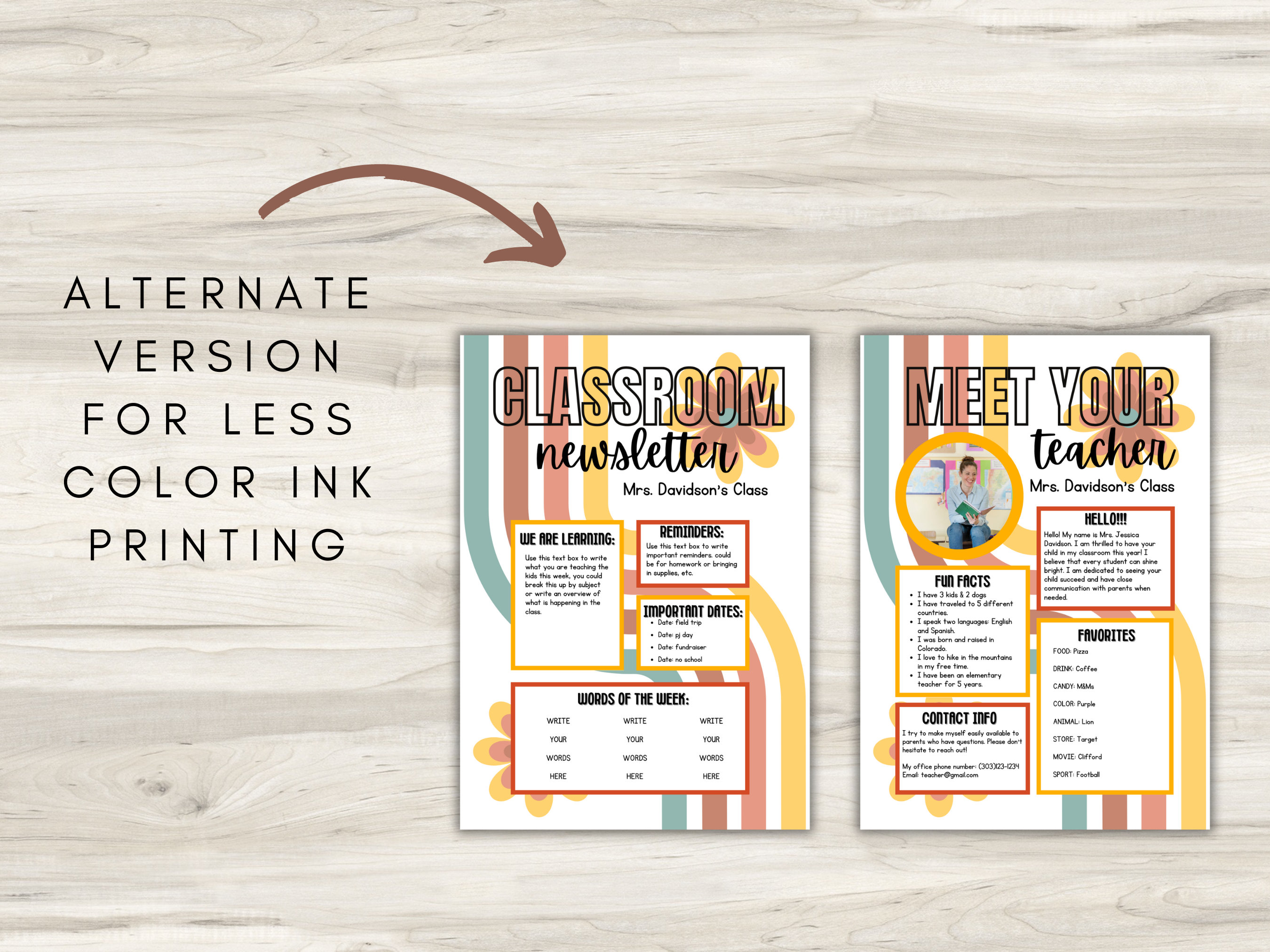 Meet the Teacher Template, Back to School Flyer, Teacher Newsletter ...