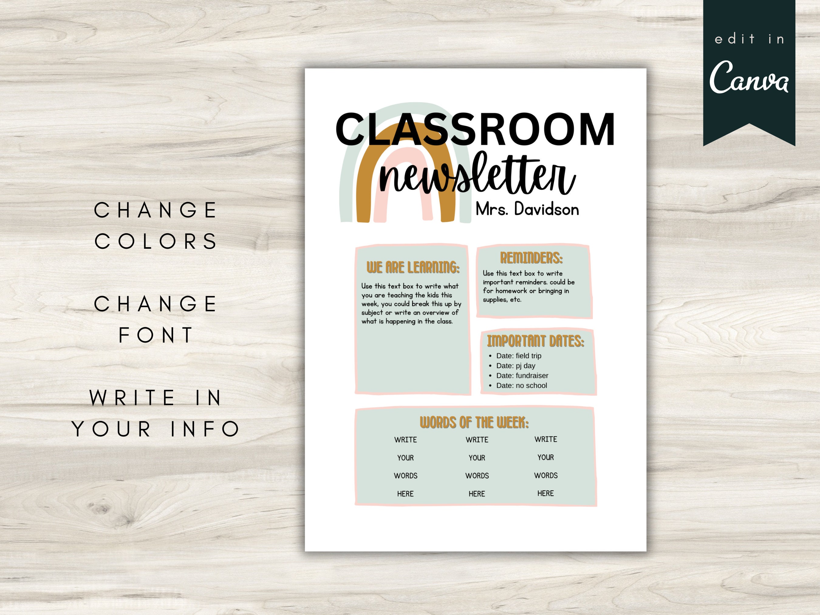 Meet the Teacher Template, Back to School Flyer, Teacher Newsletter ...