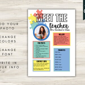 Meet the Teacher Template, Meet the Teacher Colorful, Back to School ...