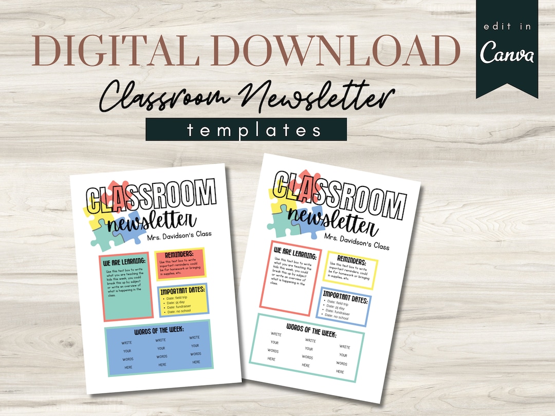 Teacher Newsletter, Back to School Flyer, Classroom Newsletter, Cute ...