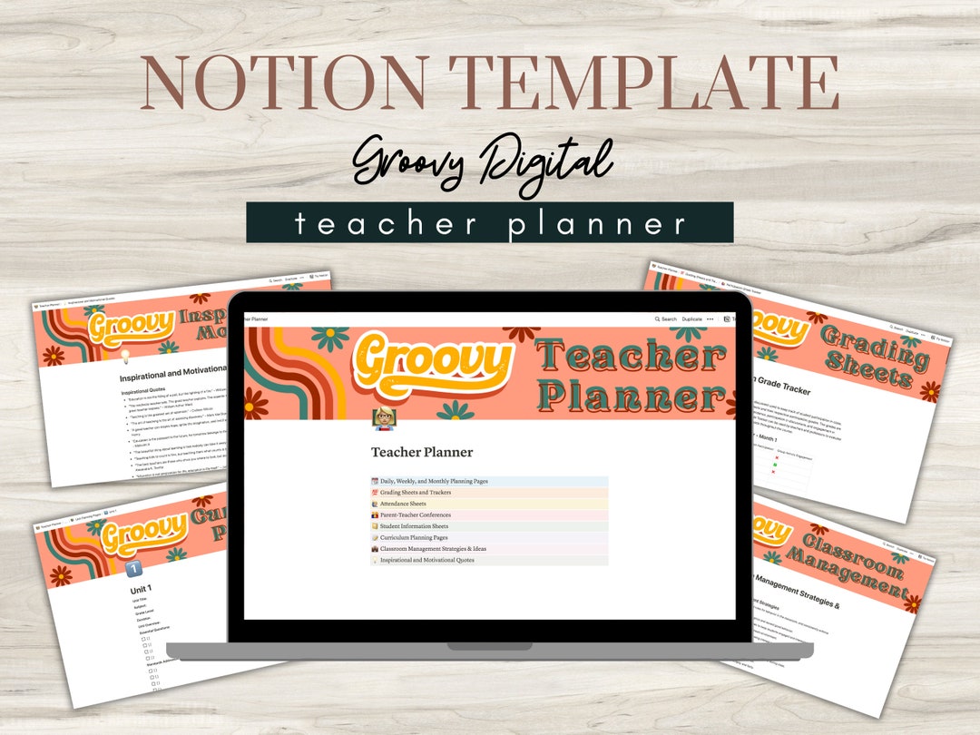 Digital Teacher Planner, Notion Template, Teacher Lesson Planner ...