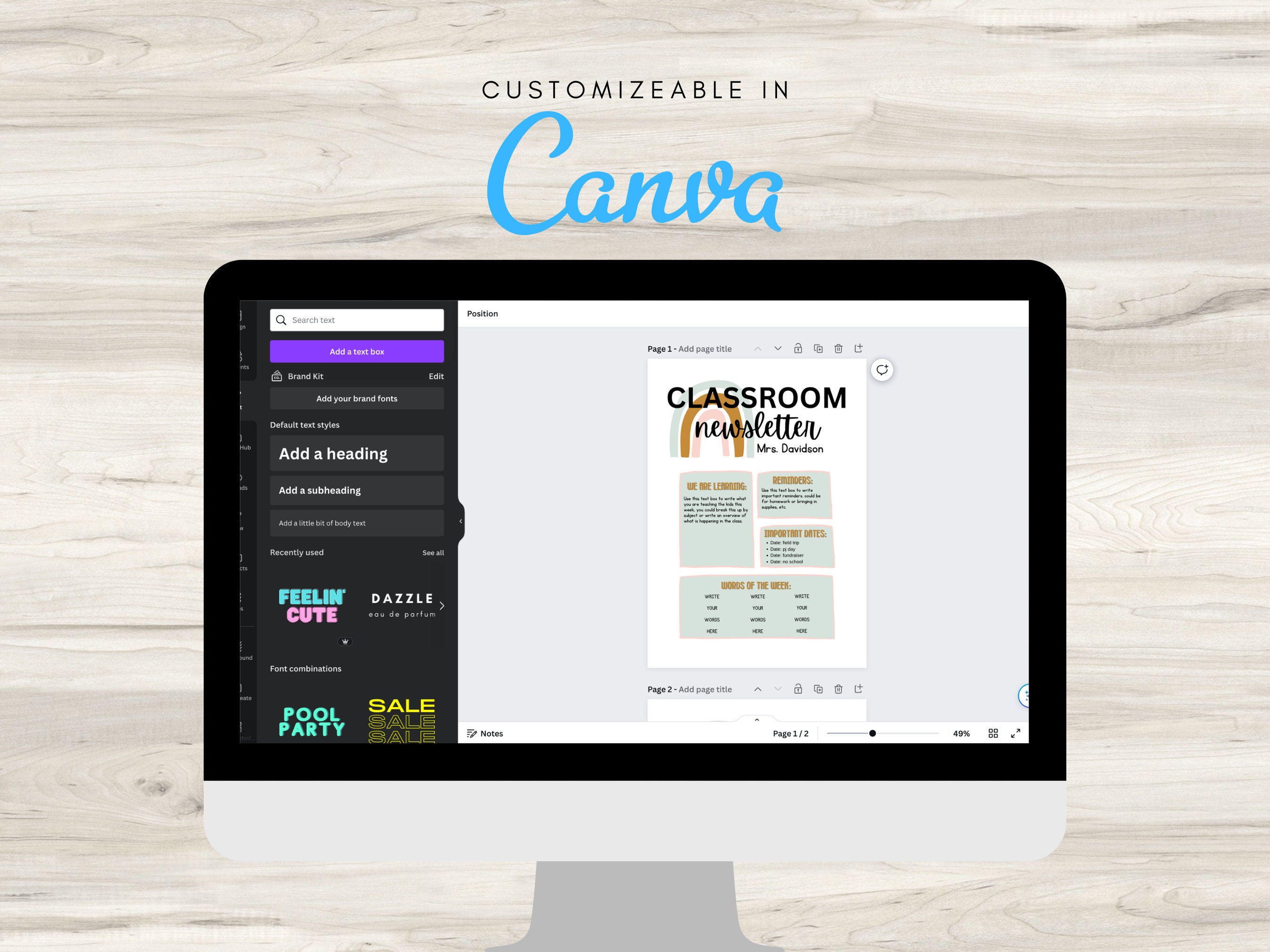 Teacher Newsletter, Back to School Flyer, Classroom Newsletter, Boho ...