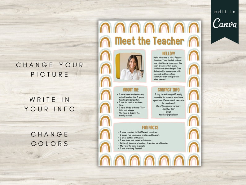 Meet the Teacher Template, Meet the Teacher Boho, Back to School Flyer ...