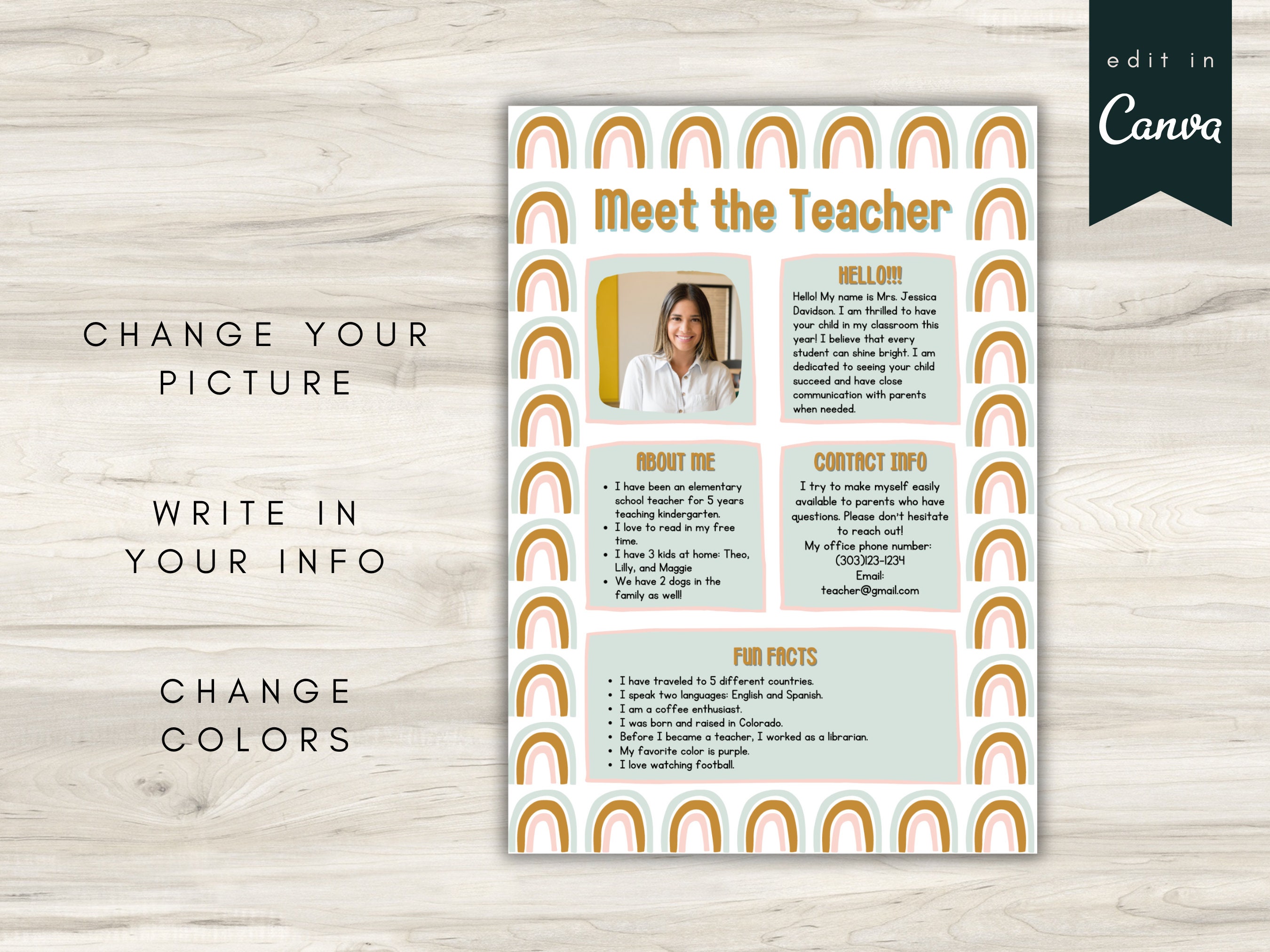 Meet the Teacher Template, Meet the Teacher Boho, Back to School Flyer ...