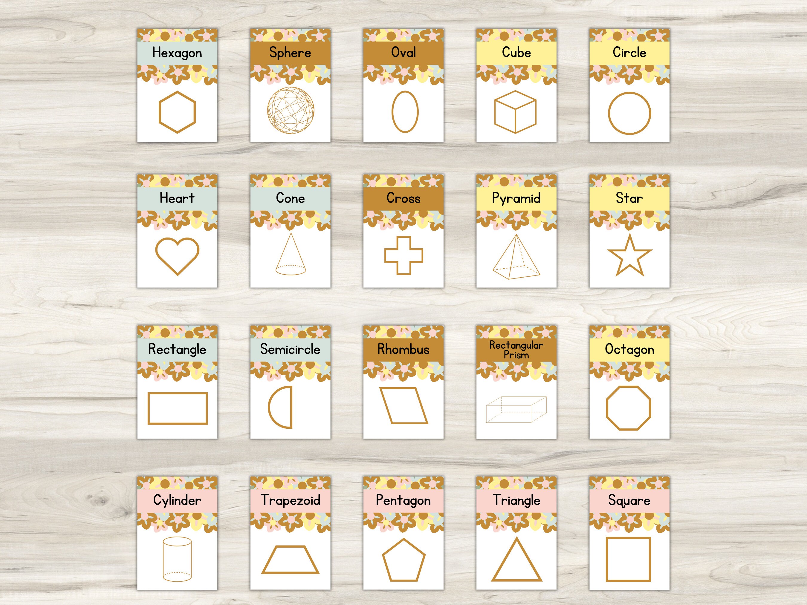 2D Shape Posters, 3D Shape Posters, Educational Posters, Math Posters ...