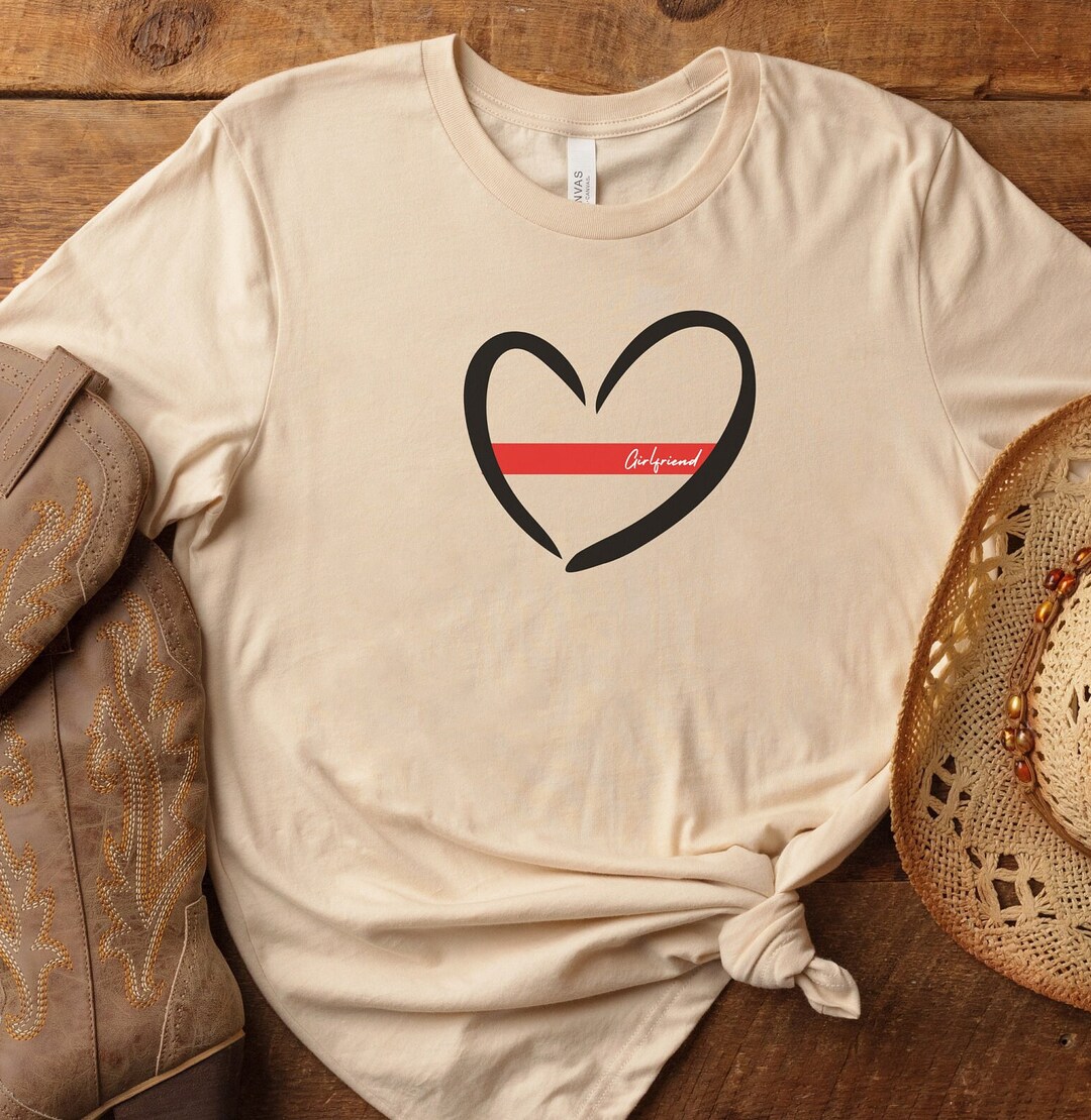 RED LINE Girlfriend T-shirt, Thin Red Line Shirt, Fireman Wife, Emt ...
