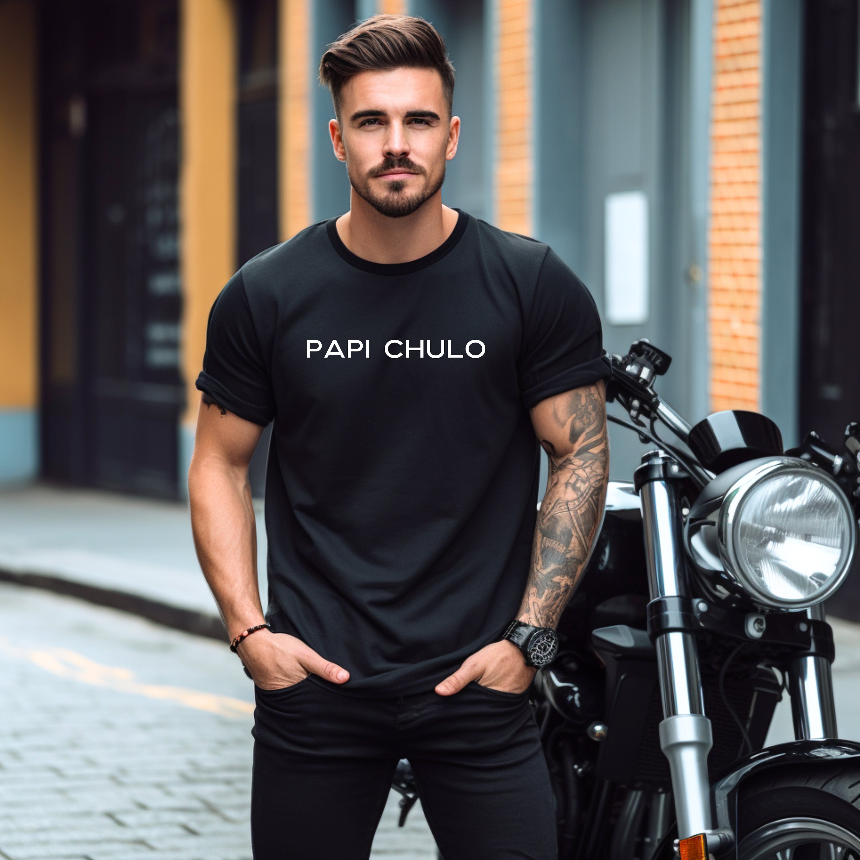 PAPI CHULO Unisex Heavy Cotton T-shirt, Spanish Tshirt, Mexican Tee ...