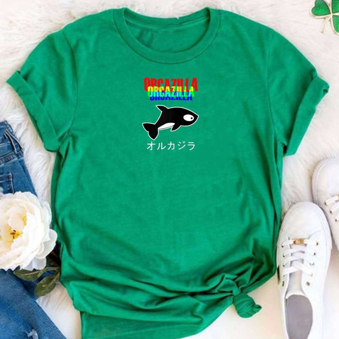 Orcazilla Funny Orca Whale Fish Design Raglan Baseball Digital - Etsy