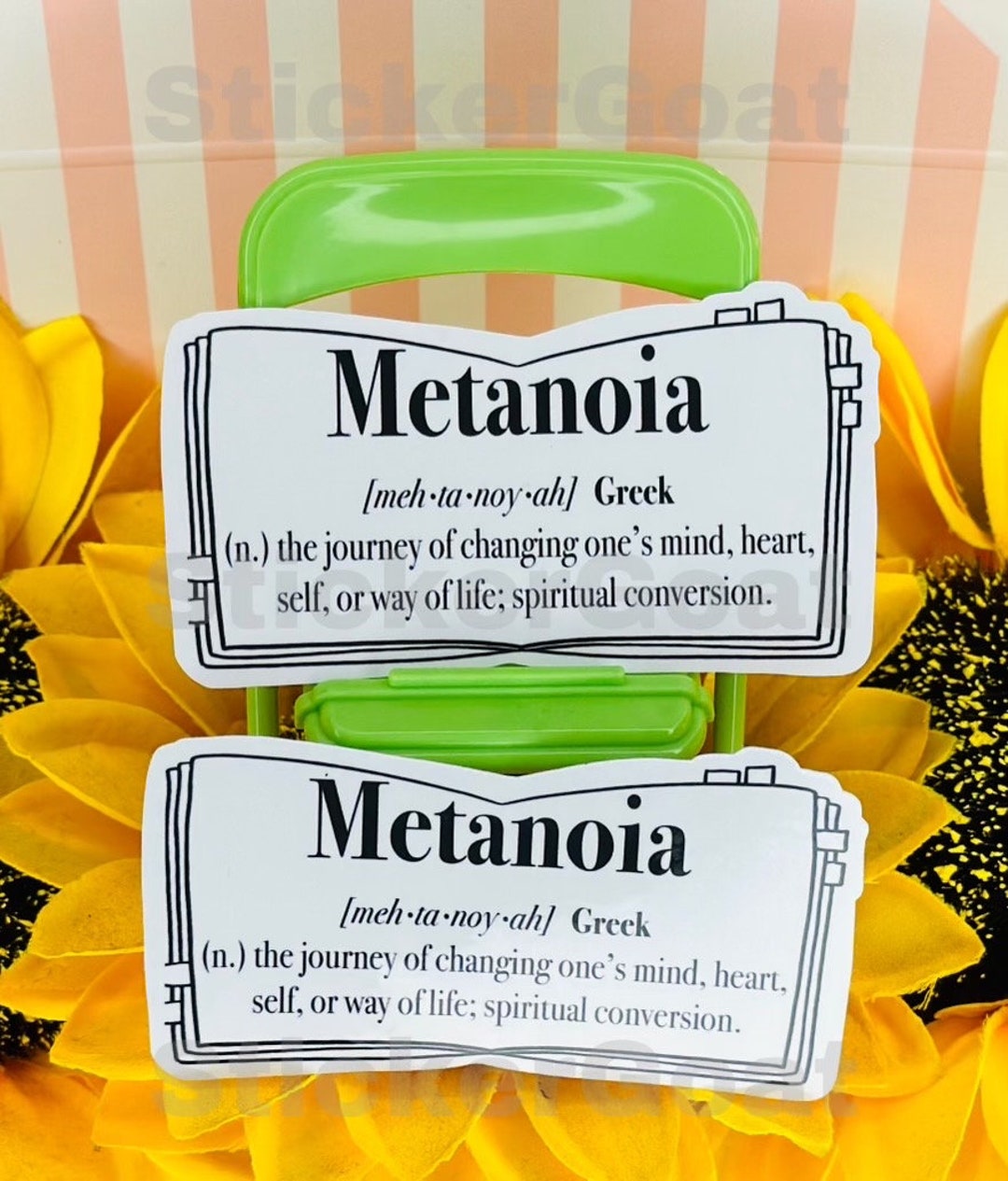 Metanoia Beautiful Black and White Color Sticker Vocabulary Sticker ...