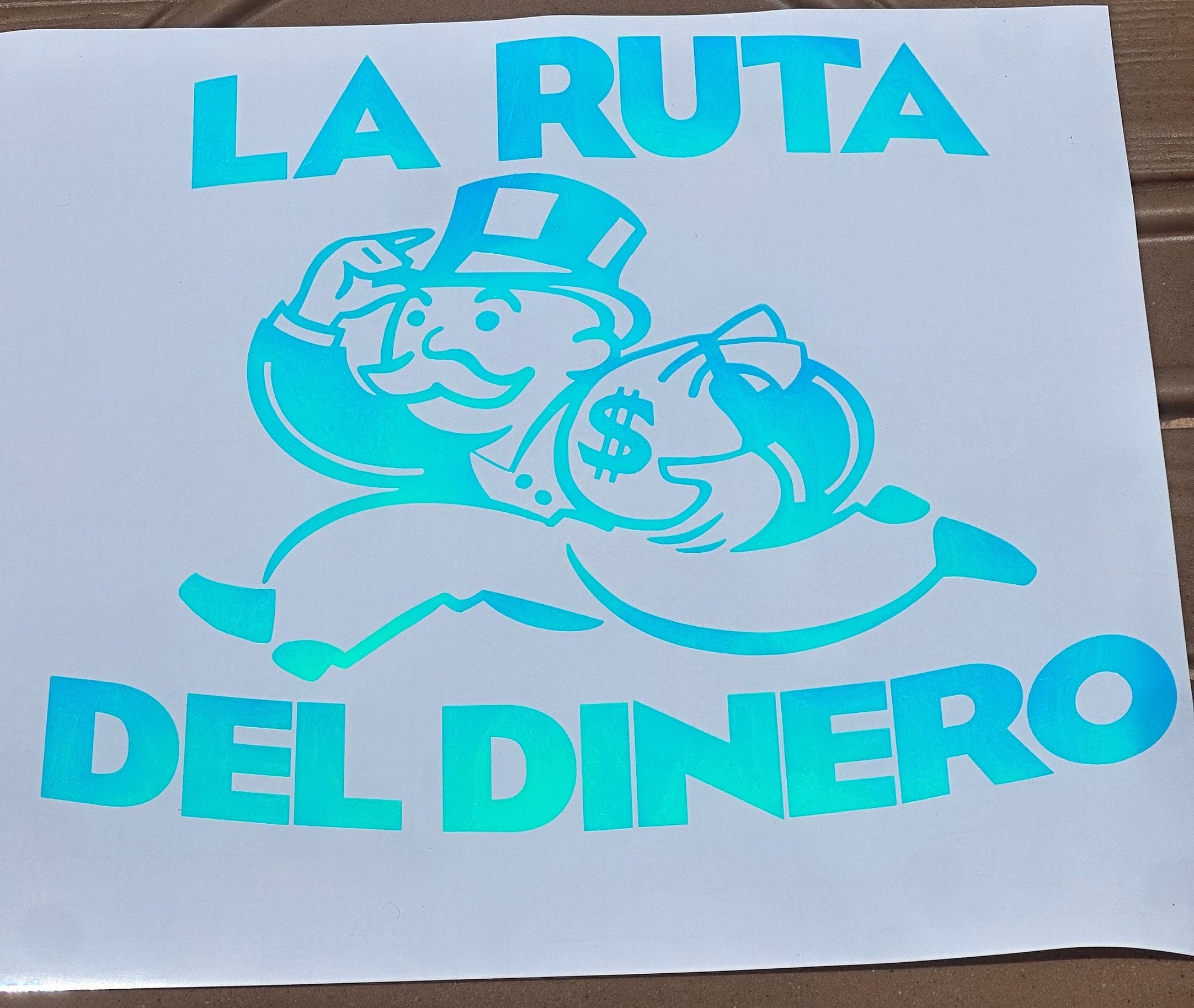 Monopoly Man Holographic La Ruta Del Dinero Decal Money Sticker. Car ...