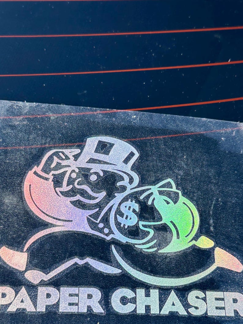 Monopoly Man Paper Chaser Decal, Money/cash Decal Sticker, Money Chaser ...