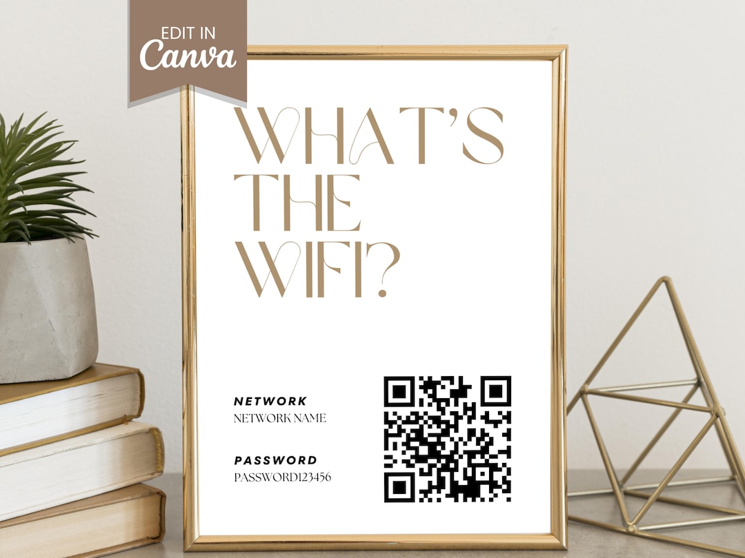 Airbnb Wifi Sign, Wifi Sign QR Code, Short Term Rental Wifi Sign Wall ...