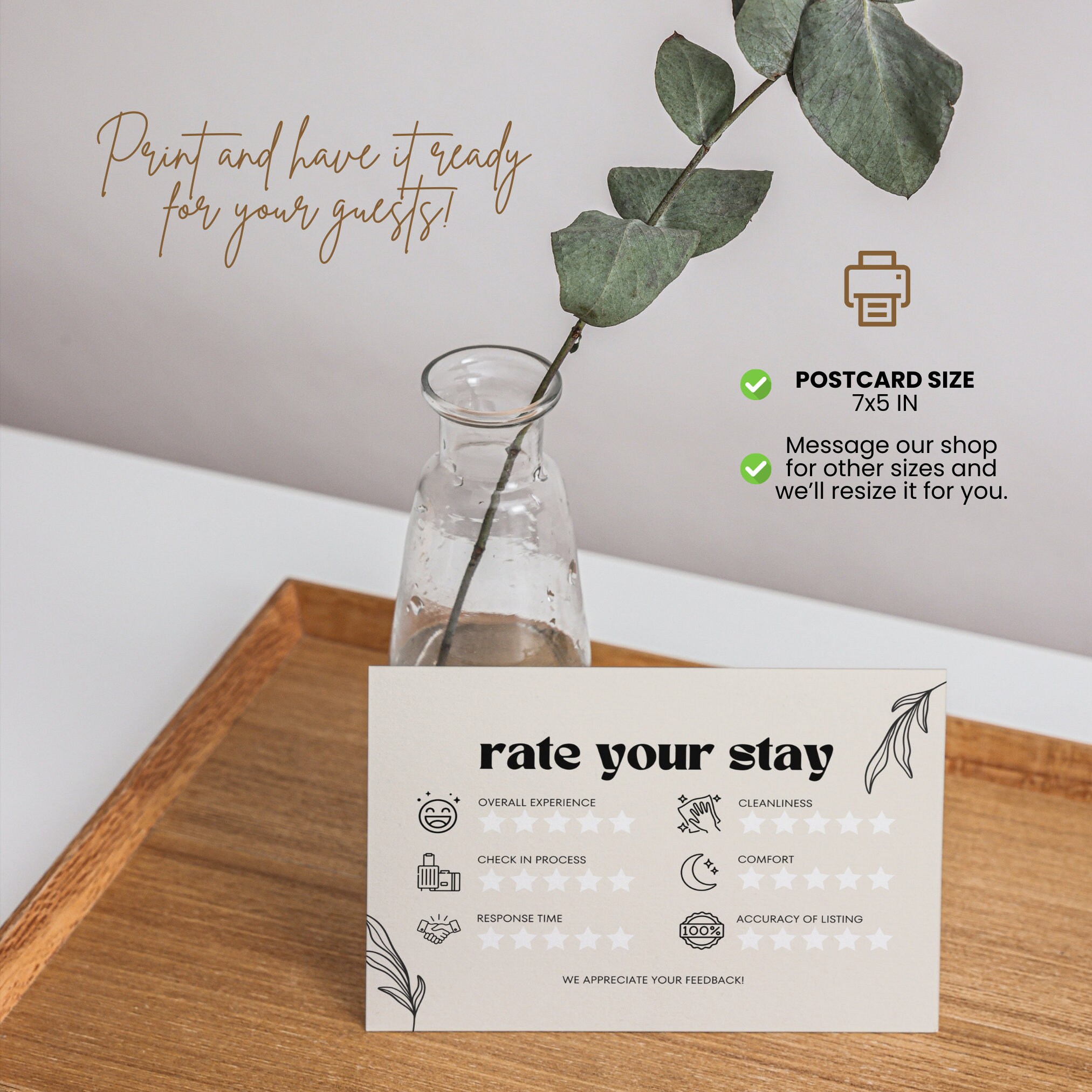 Airbnb Feedback Card Template for Guest Comment Card Short Term Rental ...