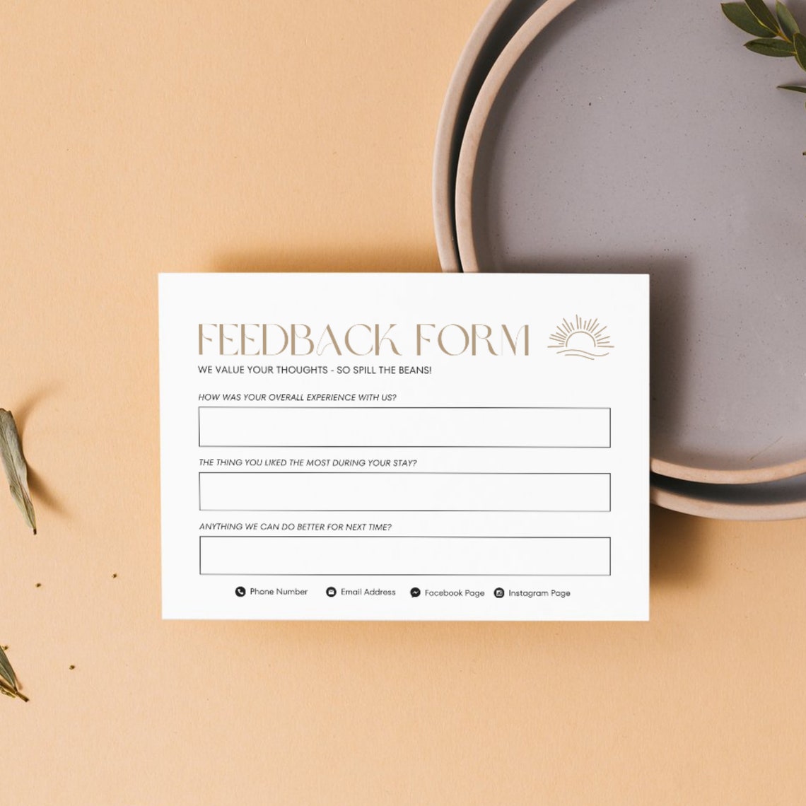 Feedback Card Template for Airbnb Host Comment Card VRBO Guest Feedback ...