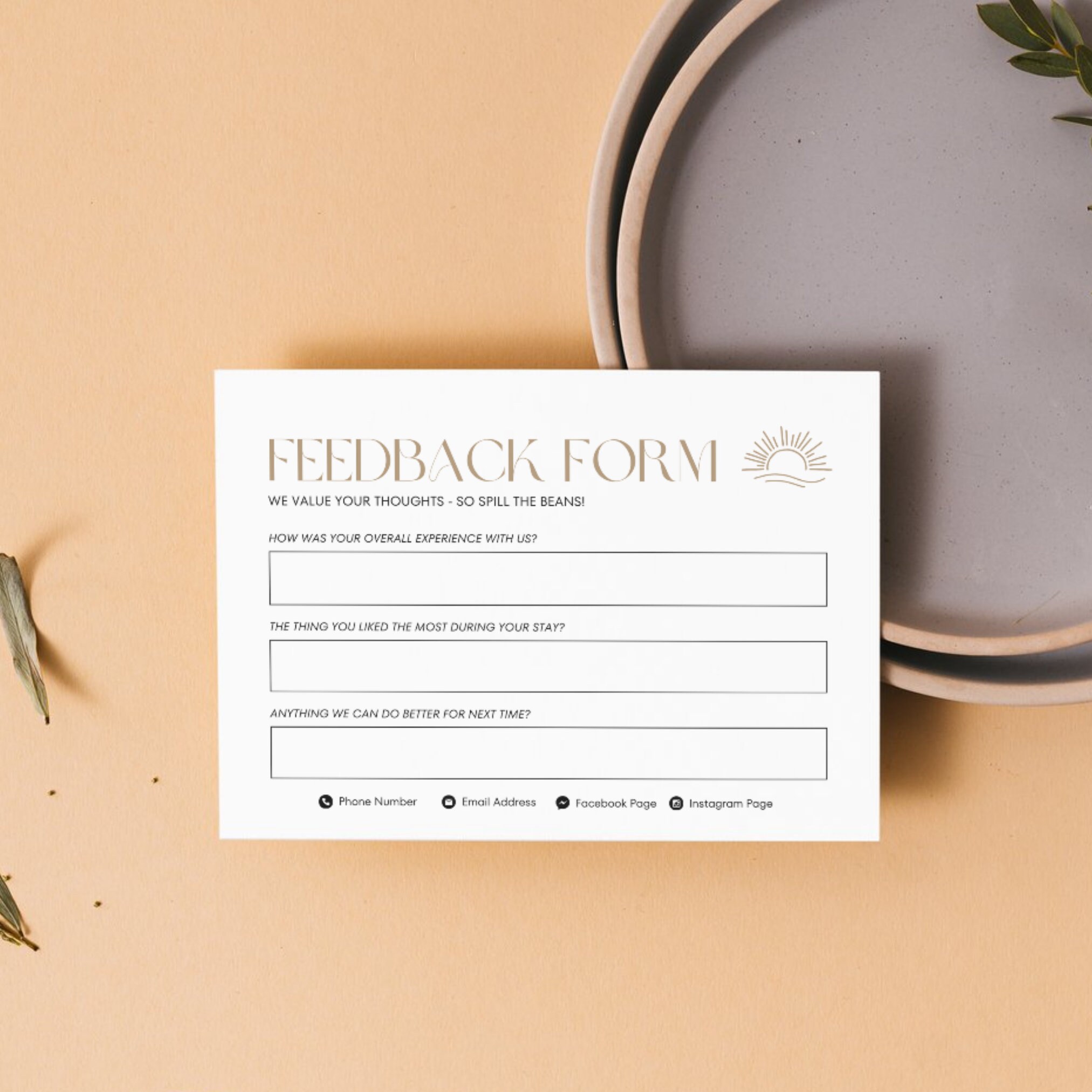 Feedback Card Template for Airbnb Host Comment Card VRBO Guest Feedback ...