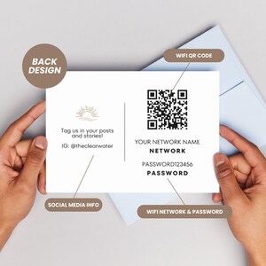 Wifi QR Code Card Template Editable Airbnb Wifi Card Minimalist Wifi ...