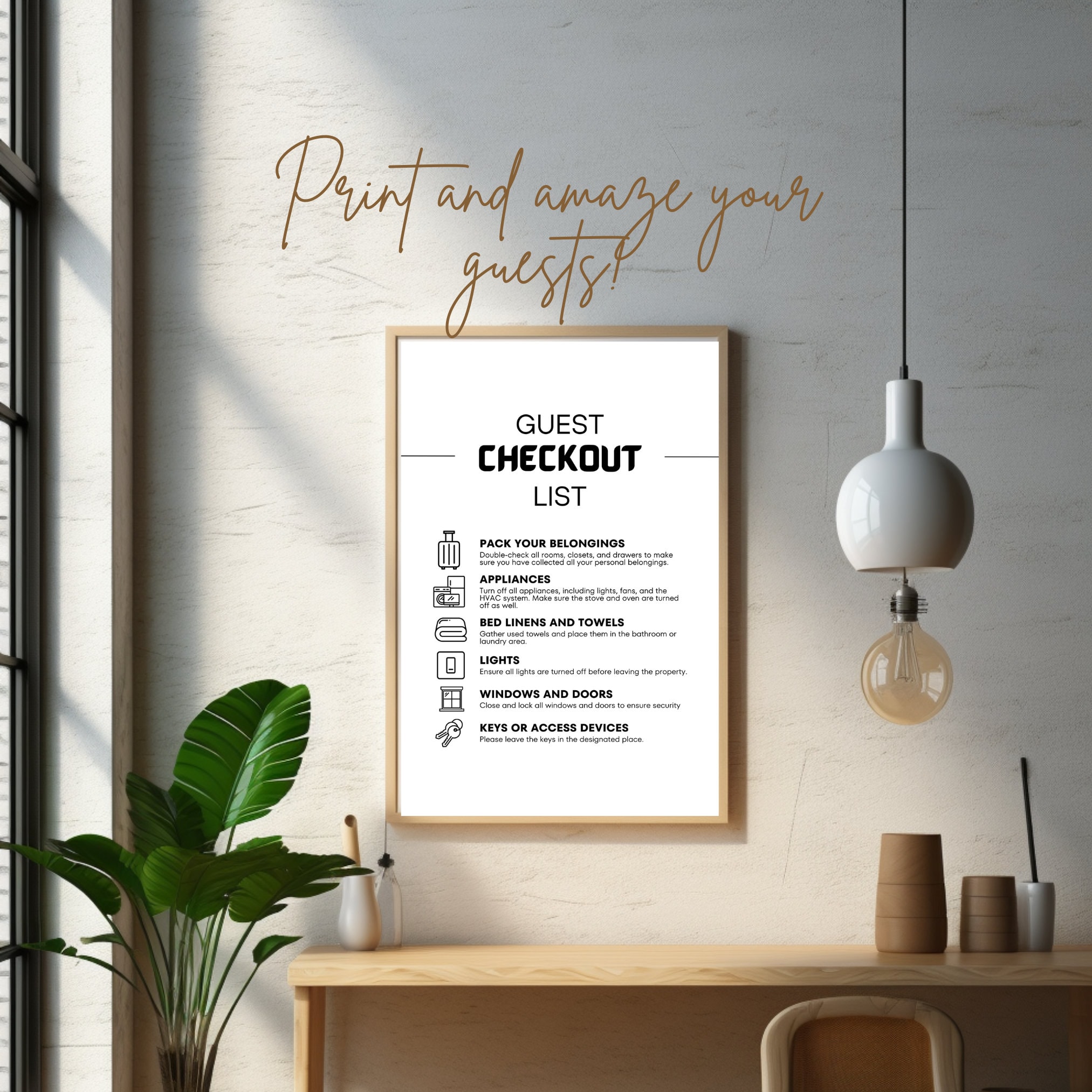 Airbnb Signs Bundle Modern Airbnb Sign Wall Decor Template VRBO Sign ...