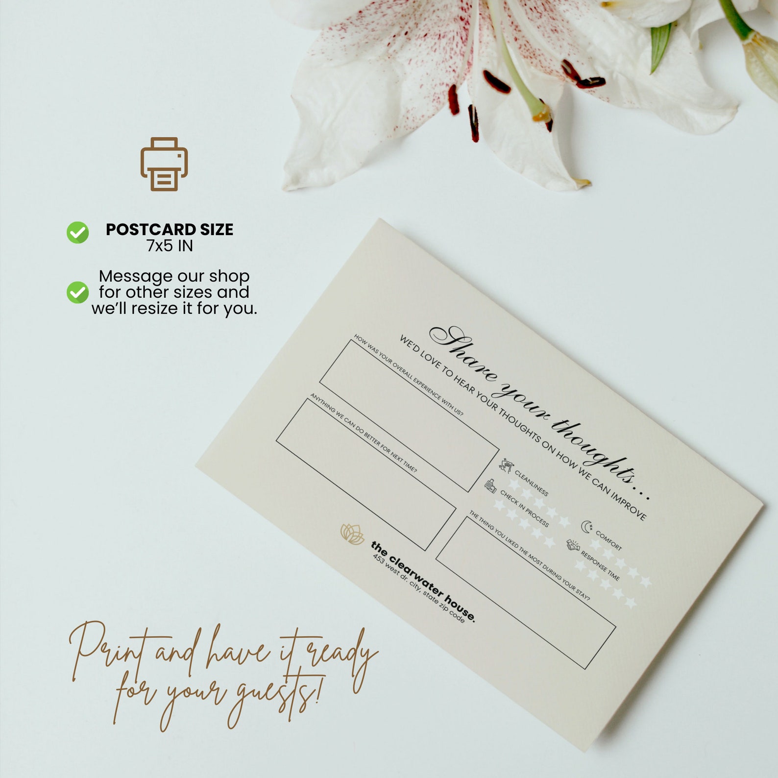 Airbnb Feedback Card, Guest Comment Card, Feedback Form for Short Term ...