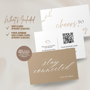 Wifi QR Code Card Template Editable Airbnb Wifi Card Minimalist Wifi ...