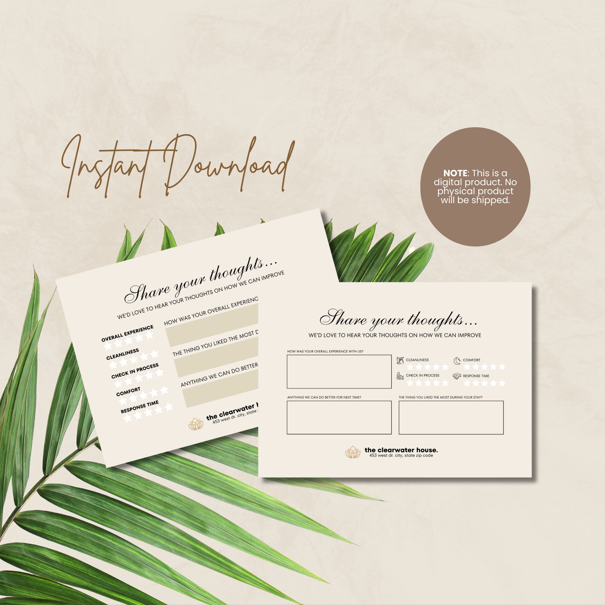 Airbnb Feedback Card, Guest Comment Card, Feedback Form for Short Term ...