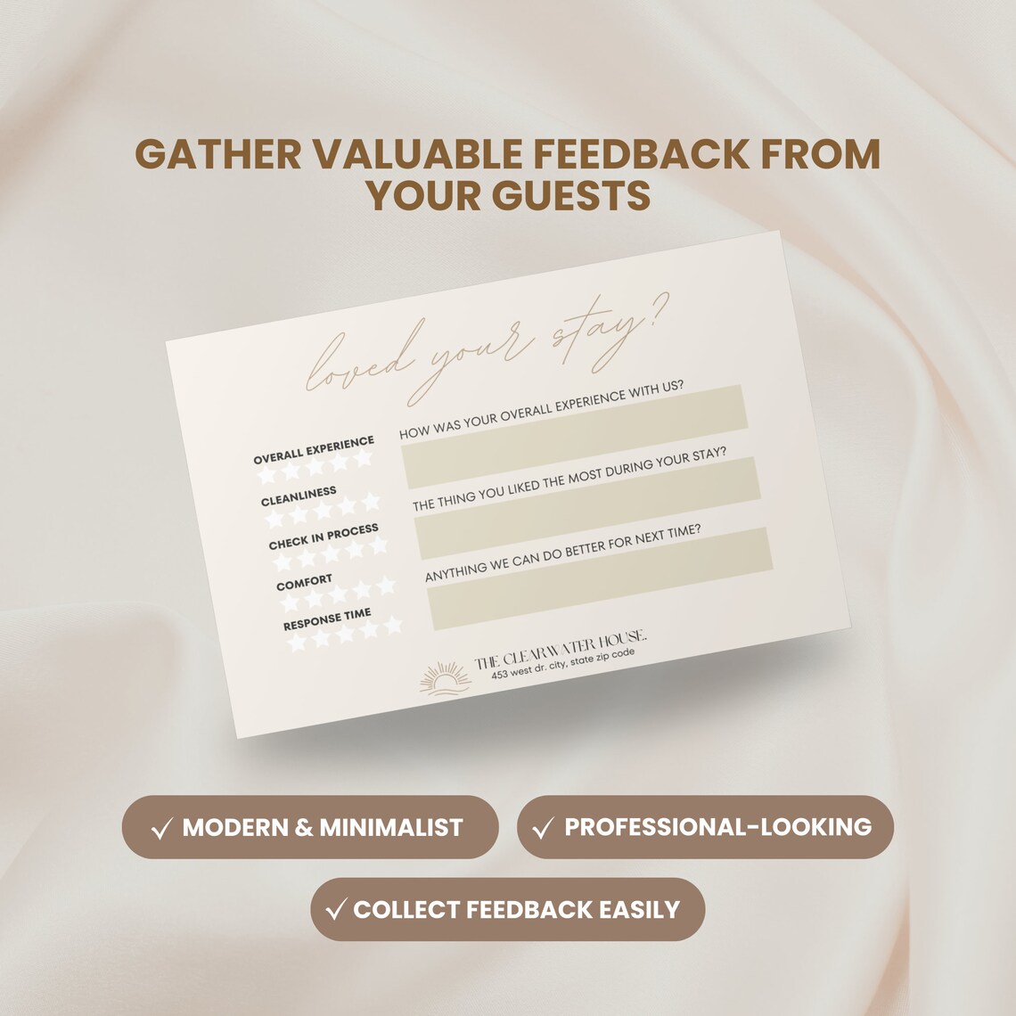 Airbnb Feedback Comment Card, VRBO Guest Feedback Form, Short Term ...