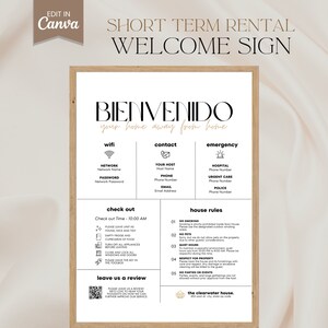 Printable Airbnb Welcome Sign Template, VRBO Guest Arrival Poster ...