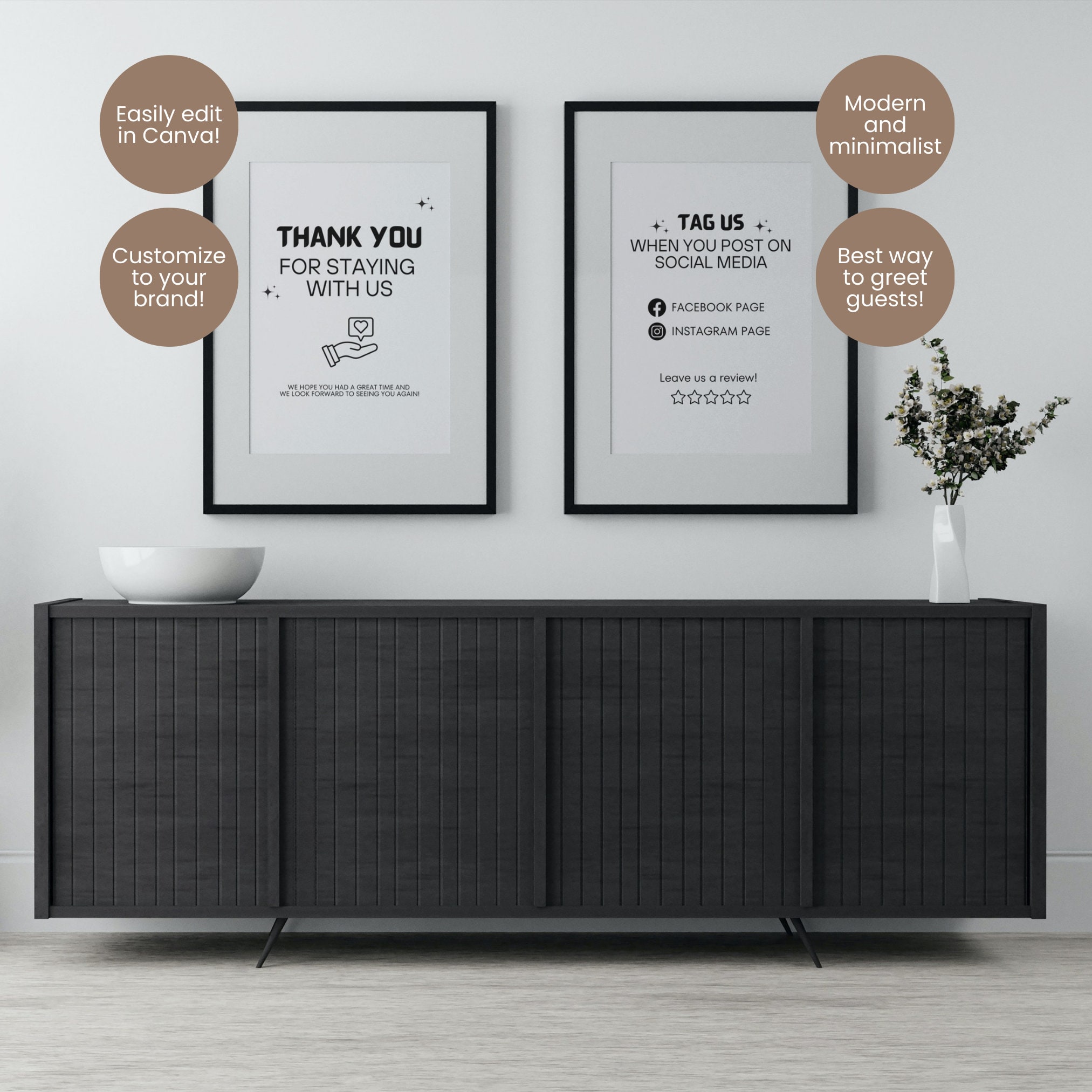 Airbnb Signs Bundle Modern Airbnb Sign Wall Decor Template VRBO Sign ...