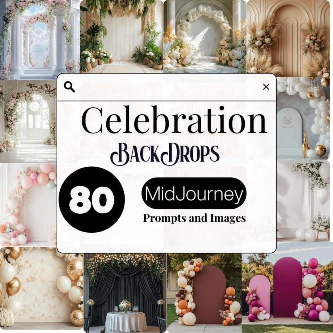 80 Celebration Backdrops Midjourney Prompts and Images | Invitation ...