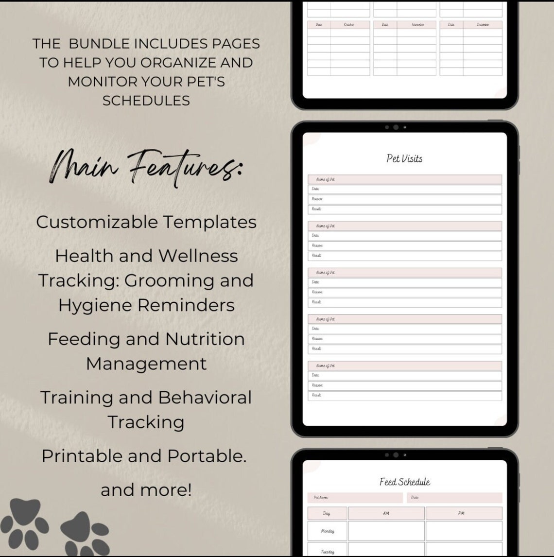 Editable Printable Pet Care Planner | Printable Care Checklist | Pet ...