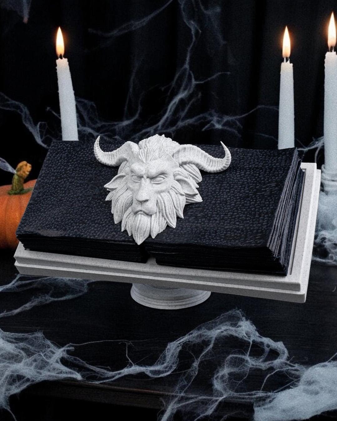 3D Printed Stone Statue Open Book Napkin Holder Functional Halloween ...