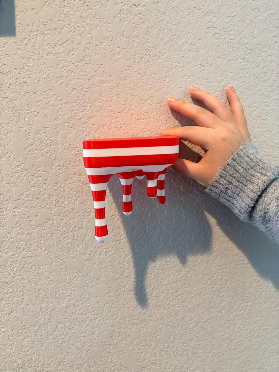 Candy Cane Dripping Wall Shelf, Christmas Decor Floating Shelf, Gamer ...