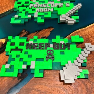 Large Personalized Custom Mine Craft Inspired Nameplate With ...