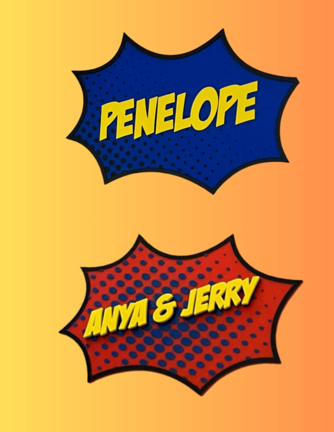 Personalized Comic Book Style Nameplate Kids Room Decor Marvel Gameroom ...