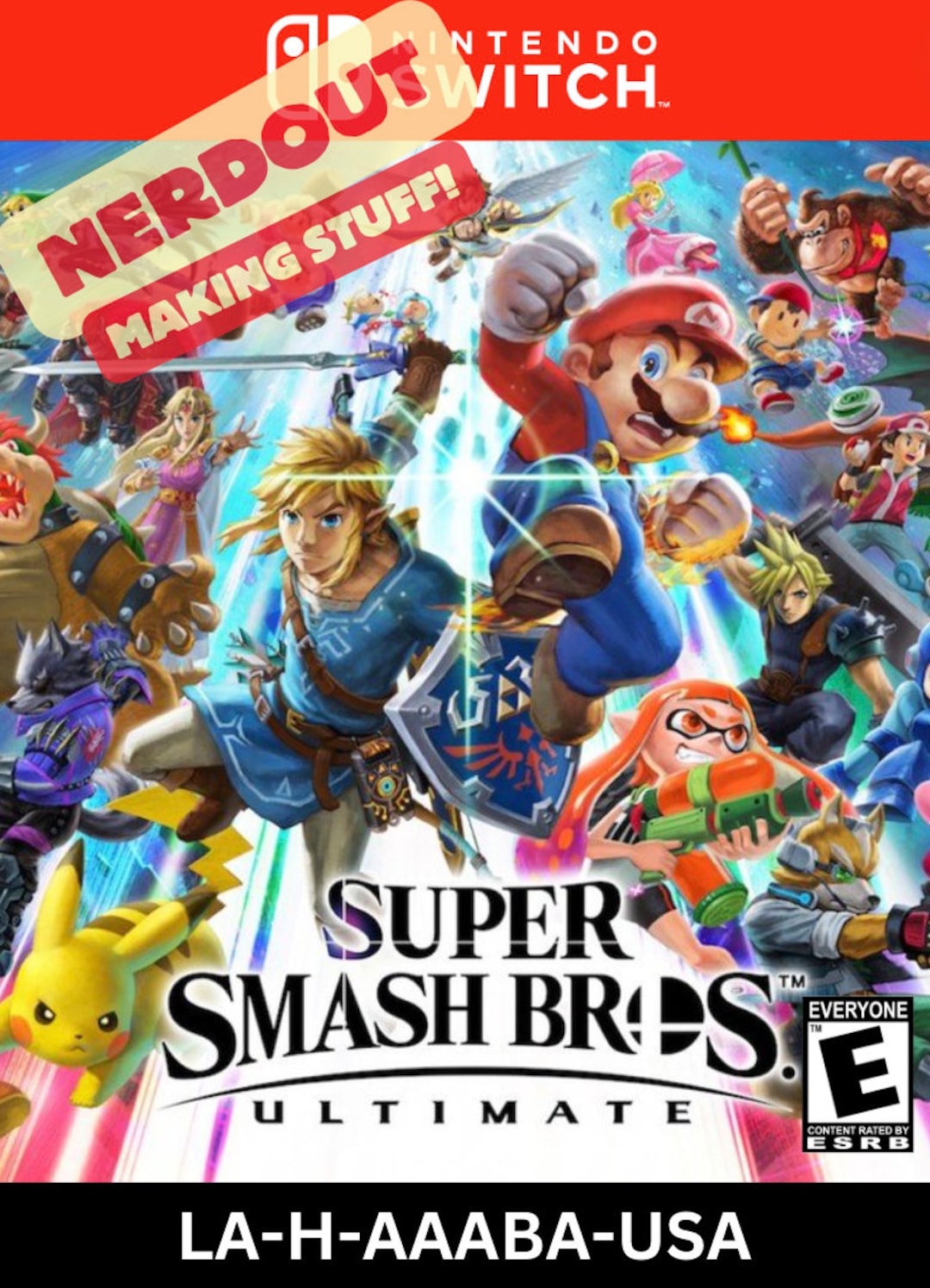 Giant Game Switch Smash Bros Wall Hang Decor Retro Wall Gameroom Decore ...