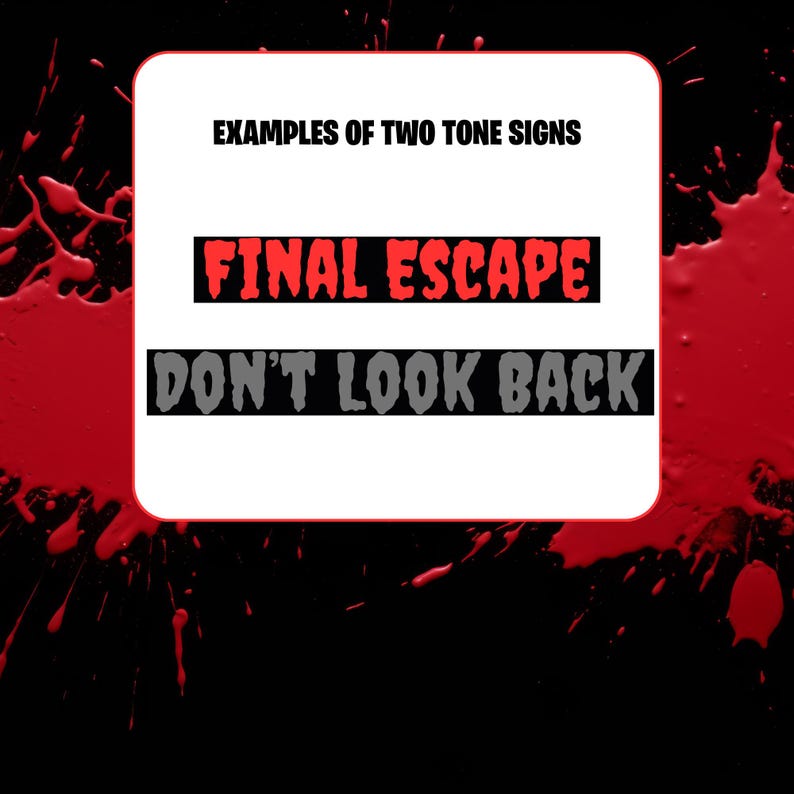 Horror Exit Sign Acrylic Door Topper – Fun Text Wall Decor for Home or ...
