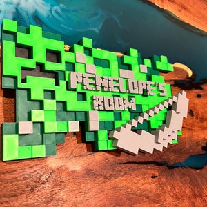 Large Personalized Custom Mine Craft Inspired Nameplate With ...