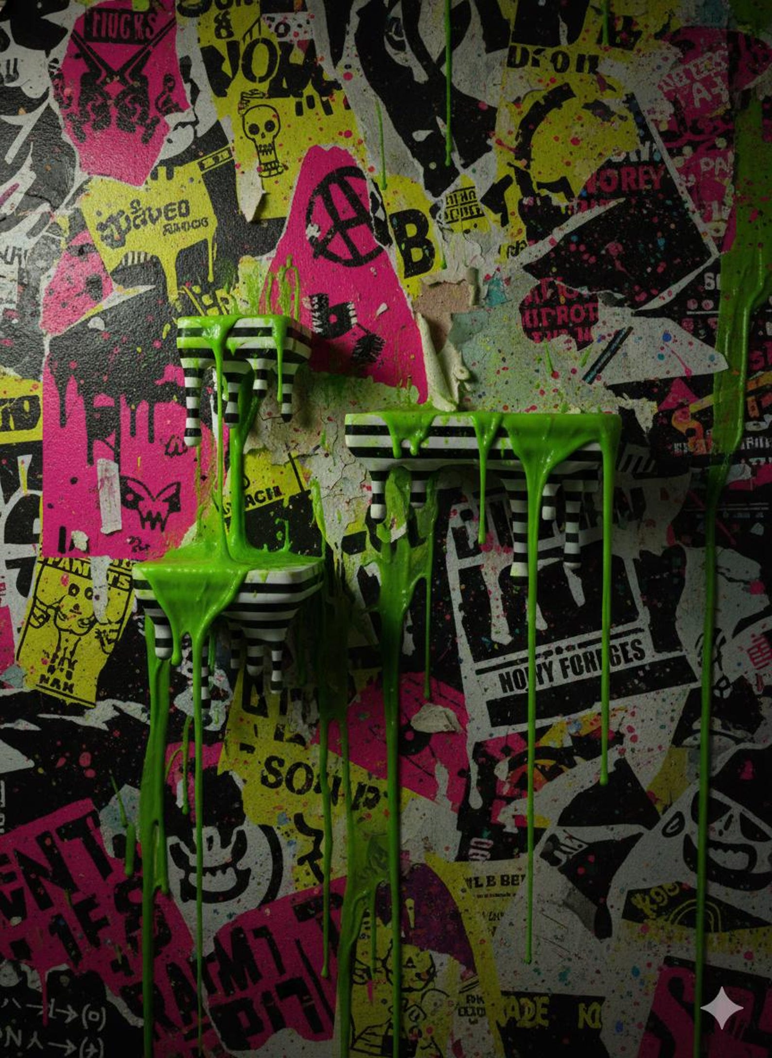 Punk Rock Emo Dripping Wall Shelf, Gothic Vibe Decor Floating Shelf ...