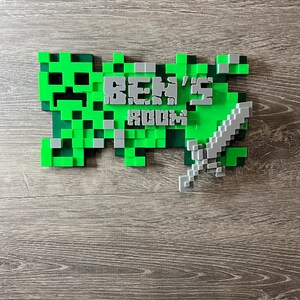 Large Personalized Custom Mine Craft Inspired Nameplate With ...